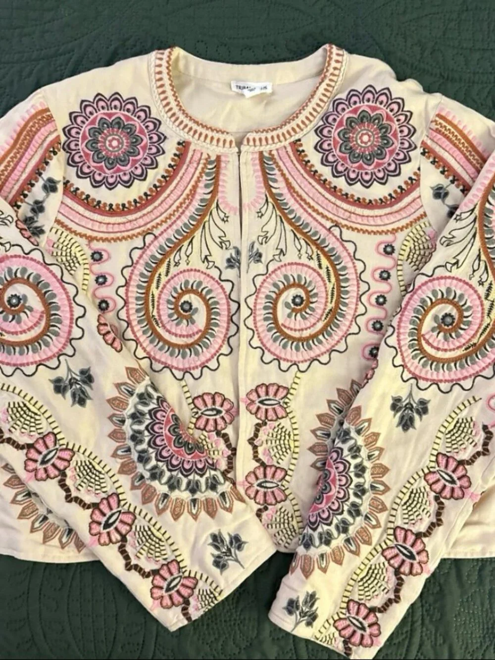 Tribal | Jackets & Coats | Tribal Lined Embroidered Crop Jacket Ivory ...